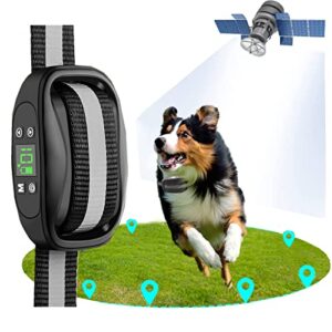 bhcey gps wireless dog fence, electric dog fence pet containment system, large signal range up to 6560ft, portable gps dog boundary training collar for large and medium dogs