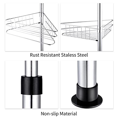 LiangDong Shower Caddy Corner Organizer for Bathroom, Bathtub Rustproof Storage Holder for Shampoo and Other Bath Accessories,