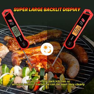 Chooone Waterproof Instant Read Meat Thermometer with Probe, Meat Temperature Thermometer with Backlight & Calibration, Digital Cooking Food Meat Candy Thermometer for Grill Candy Kitchen BBQ Smoker