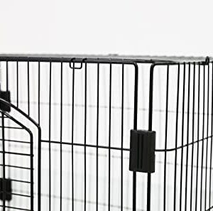 26" Rabbit Cage Carry with Pull Out Tray and Caster Size: L25 XW17 XH21 (Black)