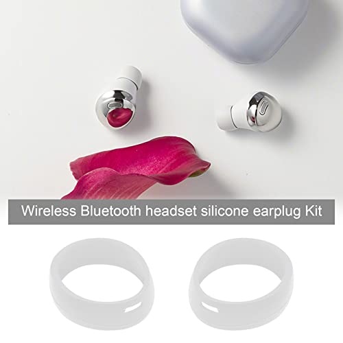 16pcs Silicone Anti-Slip Eartips Earhooks Replacement Wingtips Earhooks Kit Earphones Tips Cover Compatible with Samsung Galaxy Buds/Buds+ Headphone White