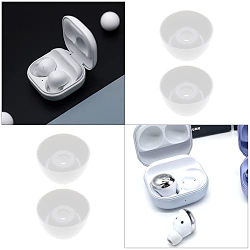 16pcs Silicone Anti-Slip Eartips Earhooks Replacement Wingtips Earhooks Kit Earphones Tips Cover Compatible with Samsung Galaxy Buds/Buds+ Headphone White