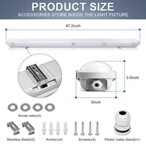 4FT LED Vapor Tight Light,40W-50W-60W Selectable 7800LM Vapor Proof Light 3CCT 3000K-4000K-5000K Tunable, Indoor Workshop Light, IP66 DLC ETL Approved for Cold Room, Car Wash, Parking Garage (12-Pack)