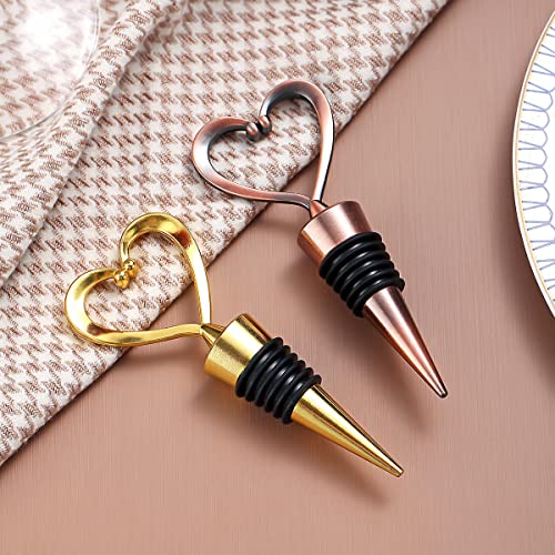 Kyraton Zinc Alloy Wine Stopper Bottle Stoppers 2 Pack, Heavy Duty Reusable Love Design Heart Shape Wine Saver Wine Stopper For Gifts for Kitchen Bar Decor Keeps Wine Fresh