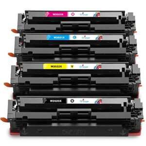 q-image【no chip 414a toner cartridge replacement for hp 414a 414x w2020x hp color pro mfp m479fdw m479fdn m454dw m454dn m454 m479 printer toner high yield (b/c/y/m)