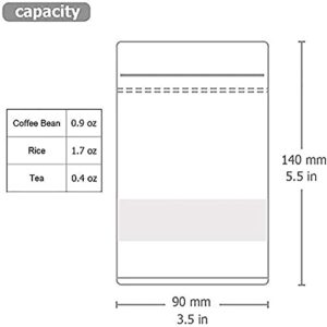 Stand Up Pouch Bags,70Packs Kraft Bags with Window,3.5x5.5"Sealable Bags for Packaging Products,Zip Lock Food Storage Bag (3.5Wx5.5L,70)