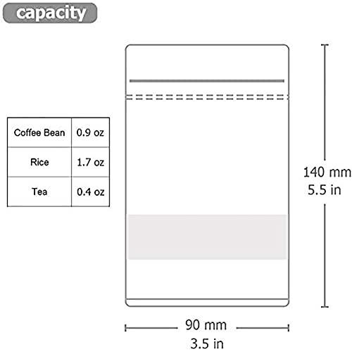 Stand Up Pouch Bags,70Packs Kraft Bags with Window,3.5x5.5"Sealable Bags for Packaging Products,Zip Lock Food Storage Bag (3.5Wx5.5L,70)