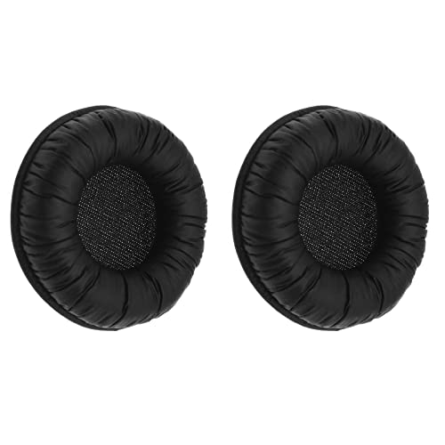 Pair of Ear Pads Leather Foam Replacement Ear Cushions Earmuff Repair Part Compatible with Sennheiser PC8 Headphone Black