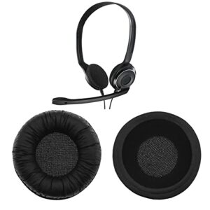 Pair of Ear Pads Leather Foam Replacement Ear Cushions Earmuff Repair Part Compatible with Sennheiser PC8 Headphone Black