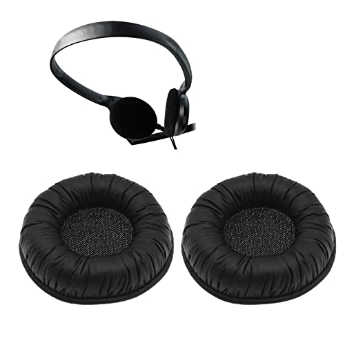 Pair of Ear Pads Leather Foam Replacement Ear Cushions Earmuff Repair Part Compatible with Sennheiser PC8 Headphone Black