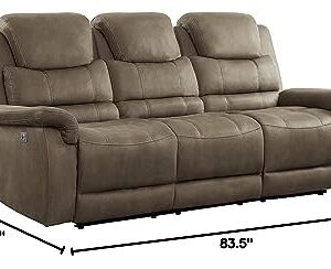 Lexicon Saffold Power Double Reclining Sofa, Brown