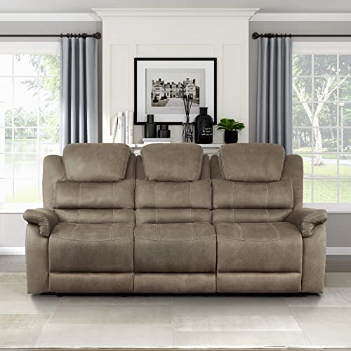 Lexicon Saffold Power Double Reclining Sofa, Brown