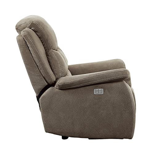 Lexicon Saffold Power Double Reclining Sofa, Brown