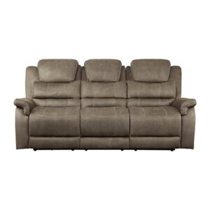 Lexicon Saffold Power Double Reclining Sofa, Brown