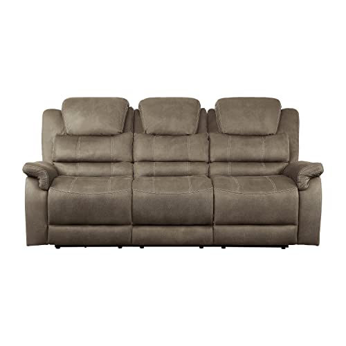 Lexicon Saffold Power Double Reclining Sofa, Brown