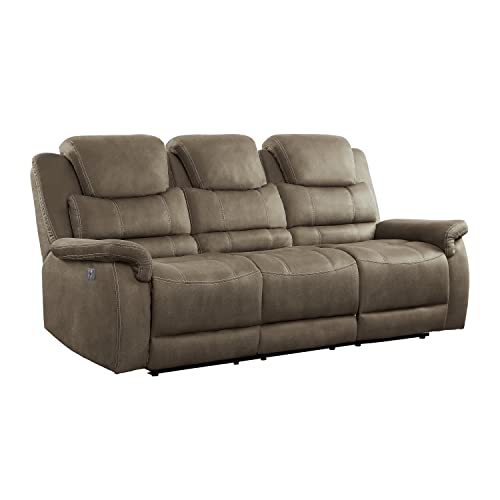 Lexicon Saffold Power Double Reclining Sofa, Brown