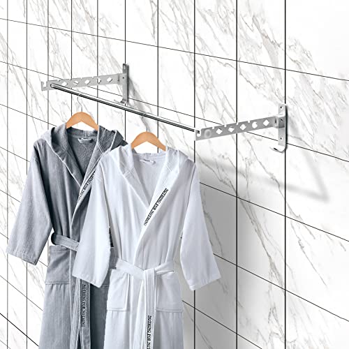 Clothes Drying Rack Folding Indoor Hanger for Laundry Washroom,Clothing Dryer Rack Outdoor,Foldable Wall Mount Collapsible Design,Wall Mounted Clothes Rack Like Retractable Hidden Saving Space Closet