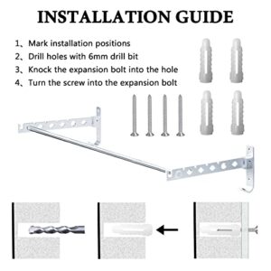 Clothes Drying Rack Folding Indoor Hanger for Laundry Washroom,Clothing Dryer Rack Outdoor,Foldable Wall Mount Collapsible Design,Wall Mounted Clothes Rack Like Retractable Hidden Saving Space Closet