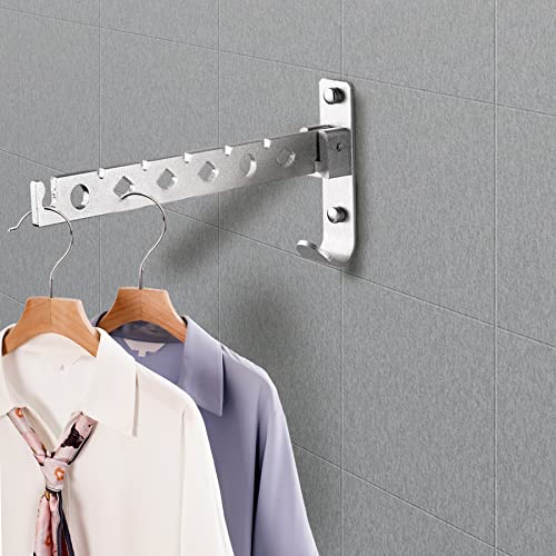 Clothes Drying Rack Folding Indoor Hanger for Laundry Washroom,Clothing Dryer Rack Outdoor,Foldable Wall Mount Collapsible Design,Wall Mounted Clothes Rack Like Retractable Hidden Saving Space Closet