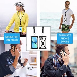 Arctiiro Cell Phone Lanyard 2PCS, Universal Phone Lanyard Holder Silicone Neck Strap Crossbody Pocket Phone Lanyard Compatible with Most Smartphones