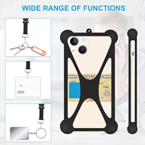 Arctiiro Cell Phone Lanyard 2PCS, Universal Phone Lanyard Holder Silicone Neck Strap Crossbody Pocket Phone Lanyard Compatible with Most Smartphones