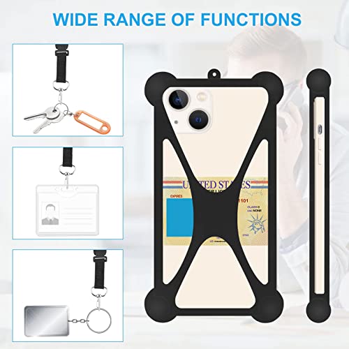 Arctiiro Cell Phone Lanyard 2PCS, Universal Phone Lanyard Holder Silicone Neck Strap Crossbody Pocket Phone Lanyard Compatible with Most Smartphones