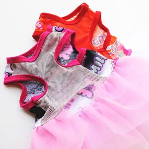 CMREAEC 2 Pieces Dog Dresses for Small Dogs Girl Cute Chihuahua XS Princess Dresses Puppy Yorkie Birthday Skirts Puppy Vest Dress Teacup Dog Summer Clothes Dog Holiday Outfit, XS