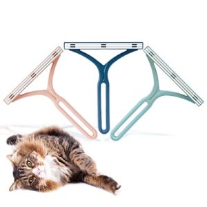 mollypaws pet hair remover for couch, carpet scraper fur removal tool for furniture, lint cleaner dog hair, reusable cat hair removal brush for car detailing (3 pack)