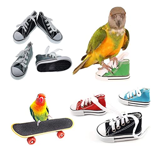 12 Pieces Bird Shoes Mini Sneaker，Bird Parrot Toys Bird Chew Toys Bird Toy Sneakers Toy Mini Fingers Shoes for Small Finches