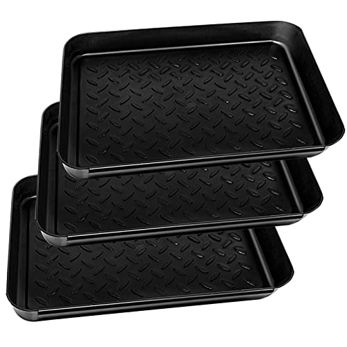 3 Pcs Under Sink Drip Tray, 13.8 * 10.8 Inch Plastic Under the Sink Drip Protector Tray Under the Sink Mat Under Sink Drip Catcher for Kitchen Bathroom or Laundry Room