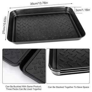 3 Pcs Under Sink Drip Tray, 13.8 * 10.8 Inch Plastic Under the Sink Drip Protector Tray Under the Sink Mat Under Sink Drip Catcher for Kitchen Bathroom or Laundry Room