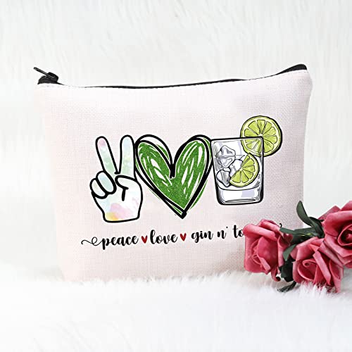 POFULL Gin Drinking Gift Gin Lover Gift Alcohol Drinker Gift Alcohol Lover Gift Drinking Lover Gift (peace love gin bag)