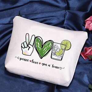 POFULL Gin Drinking Gift Gin Lover Gift Alcohol Drinker Gift Alcohol Lover Gift Drinking Lover Gift (peace love gin bag)