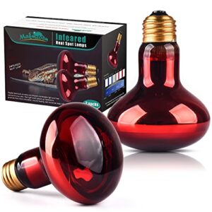 ordekcity reptile heat lamp bulb 100w uva basking spot heat lamp reptile light tortoise light turtle bulb for animals bearded dragon-2 pack