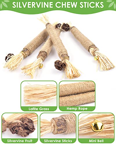 Silvervine Sticks for Cats, TINDTOP 10 Pack Natural Catnip Chew Toys for Kittens Teeth Cleaning, Matatabi Dental Care, Increase Appetite, Calm Cat Anxiety and Stress, Aggressive Chewers Cat Dental Toy