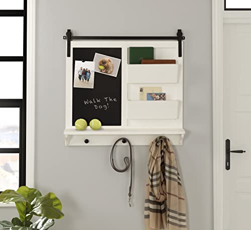 Kate and Laurel Cates Magnetic Wall Organizer with Pockets, 30x28, White