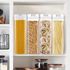 4 PCS Airtight Food Storage Containers Set with Easy Lock Lids, Plastic Storage Containers for Kitchen Pantry Organization and Storage,Cereal and Sugar, Dry Food Canisters for Flour