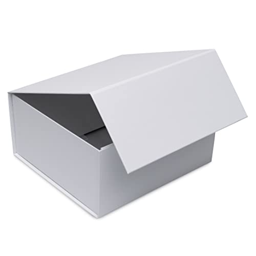 Magnetic Gift Box - 1 Pack Small White Collapsible Luxury Gift Box with Lid for Gifts, Presents, Bridesmaids Proposals, Weddings, Baby Showers, Holidays, Events, Storage, Small Businesses - 8x8x4