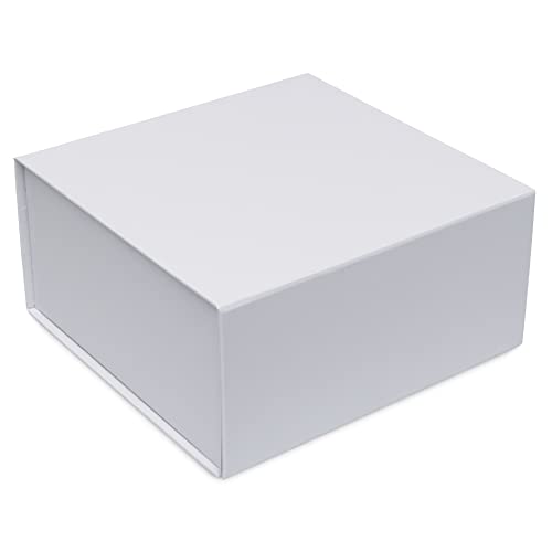 Magnetic Gift Box - 1 Pack Small White Collapsible Luxury Gift Box with Lid for Gifts, Presents, Bridesmaids Proposals, Weddings, Baby Showers, Holidays, Events, Storage, Small Businesses - 8x8x4