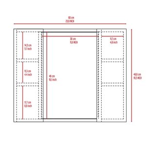 Tuhome Artemisa Medicine Cabinet with Double Door, Mirror, and External Shelf, Light Grey