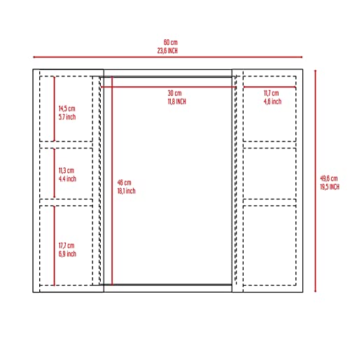 Tuhome Artemisa Medicine Cabinet with Double Door, Mirror, and External Shelf, Light Grey