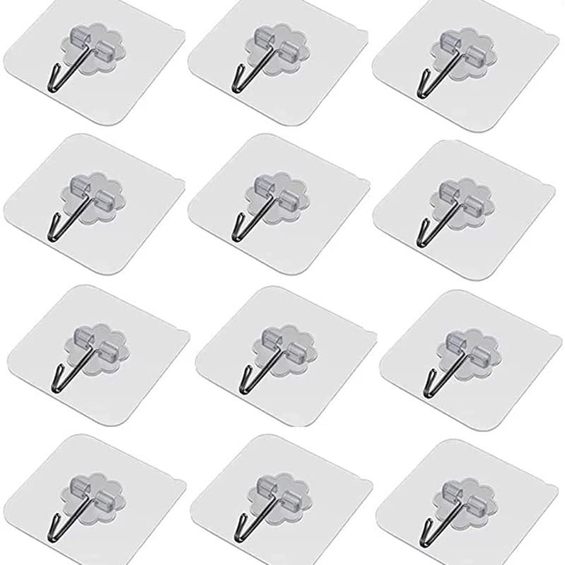 Wall Hooks, Transparent Wall Hooks, 15PCS