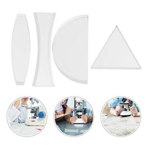 Mipcase 4pcs Optical Glass Convex Concave Lens Set Optical Glass Light Spectrum Prism Basic Physics Teaching Lens for Classroom Laboratory Supplies