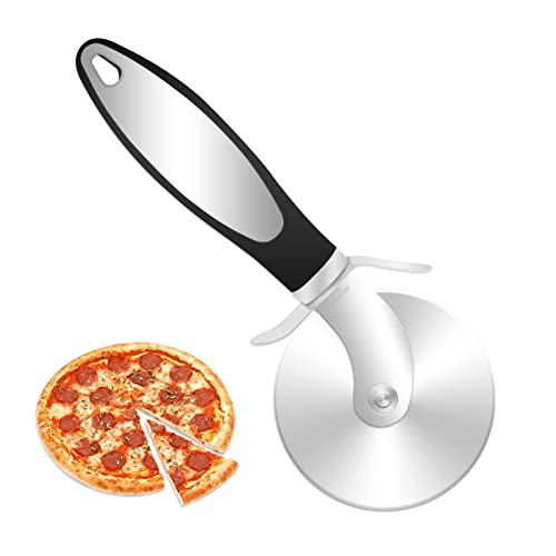 DEFUTAY Pizza Cutter Wheel with Non Slip Handle,8.3 Inch Super Sharp Pizza Slicer for Pizza, Waffles, Pies and Dough Cookies (Black)