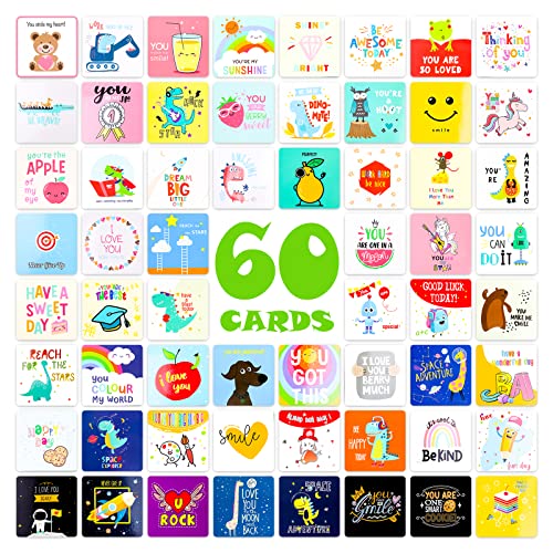 Prasacco 120 Pcs Lunch Box Notes for Kids Cute Affirmation Lunch Box Cards Lunchbox Notes for Kindergartners Inspirational Motivational Love Notes Kid Lunch Accessories