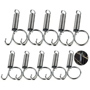 10pcs 85/115mm spring door latch cage door spring hook metal finger spring latch hook for fixing rabbit, dog, cat, parrot,pet cage door