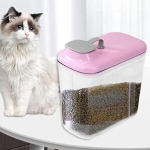 Dolity Large Airtight Dog Food Storage Container Seal Buckles Food Dispenser Bin Farmhouse Box for Cereal Rice Flour Animal Seed Regular Food, Pink 1.5L