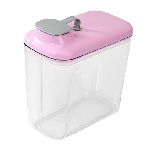 Dolity Large Airtight Dog Food Storage Container Seal Buckles Food Dispenser Bin Farmhouse Box for Cereal Rice Flour Animal Seed Regular Food, Pink 1.5L