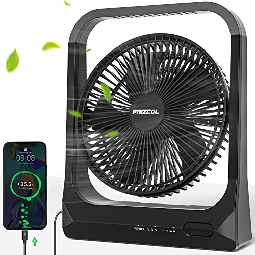 FRIZCOL Portable Fan Rechargeable - 10400mAh Battery Operated Fan(28Hrs work time) - Personal USB Desk Fan - Battery Powered Fan use for Bedroom, Desk, Table, Office, Camping and Outdoor