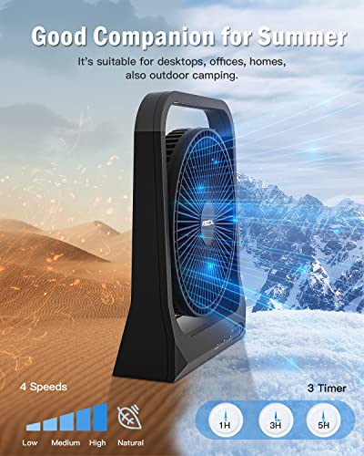 FRIZCOL Portable Fan Rechargeable - 10400mAh Battery Operated Fan(28Hrs work time) - Personal USB Desk Fan - Battery Powered Fan use for Bedroom, Desk, Table, Office, Camping and Outdoor